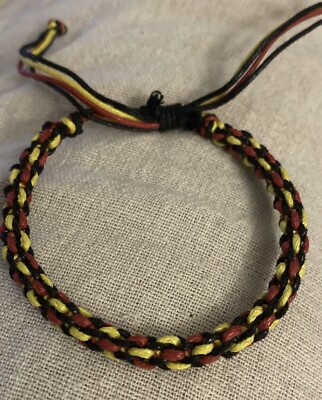 Aboriginal Flag Colors Adjustable Bracelet Cotton First Nations Koori ...