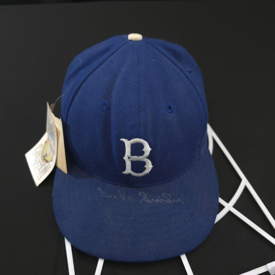 VTG Brooklyn Dodgers Fitted Hat Cap Signed Duke Snider Cooperstown 7 5/ ...