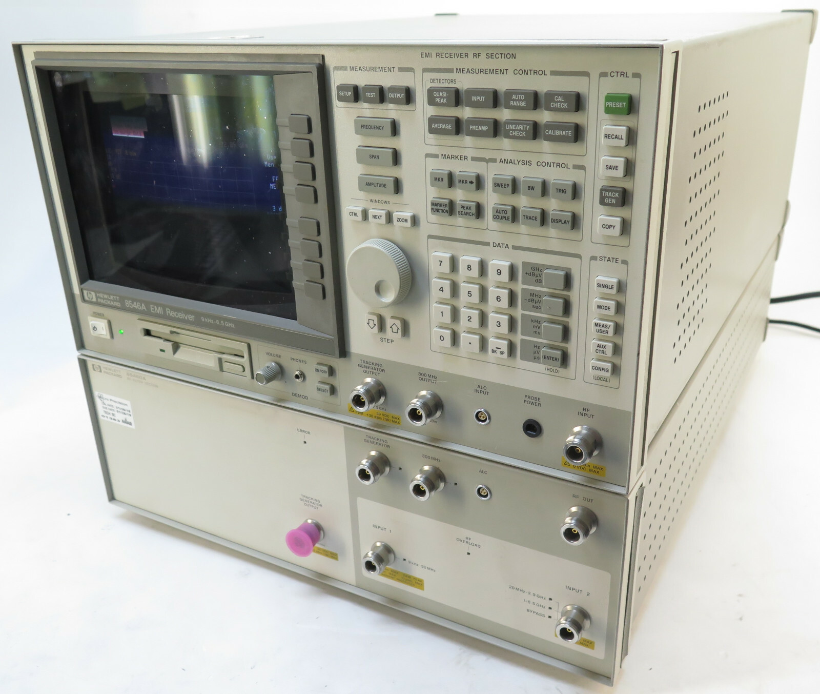 HP 8546A EMI Receiver + HP 85460A RF Filter Section Opt: SYS | eBay