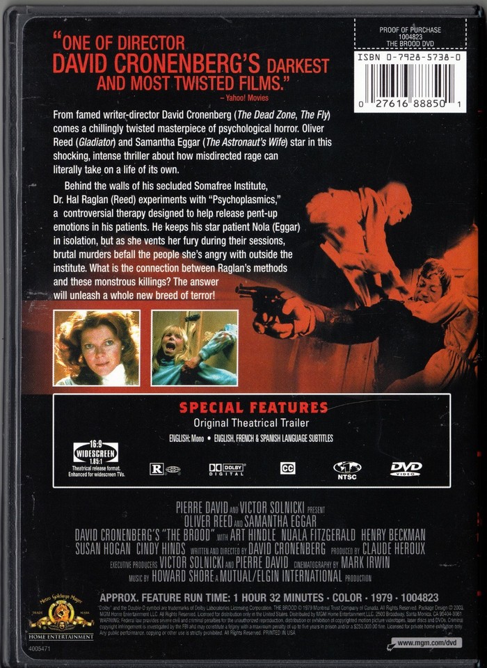 The Brood (1979) DVD David Cronenberg, Oliver Reed, Samantha Eggar ...