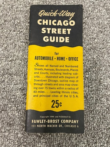 Quick-Way Chicago Street Guide 1949 - for Automobile Home Office ...