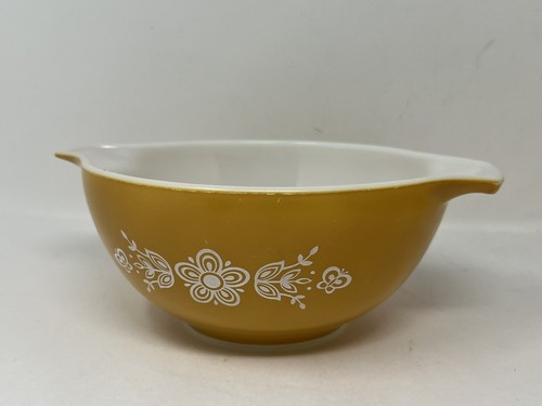 Pyrex Cinderella Butterfly Gold Mixing Bowl 442 1.5 QT | eBay