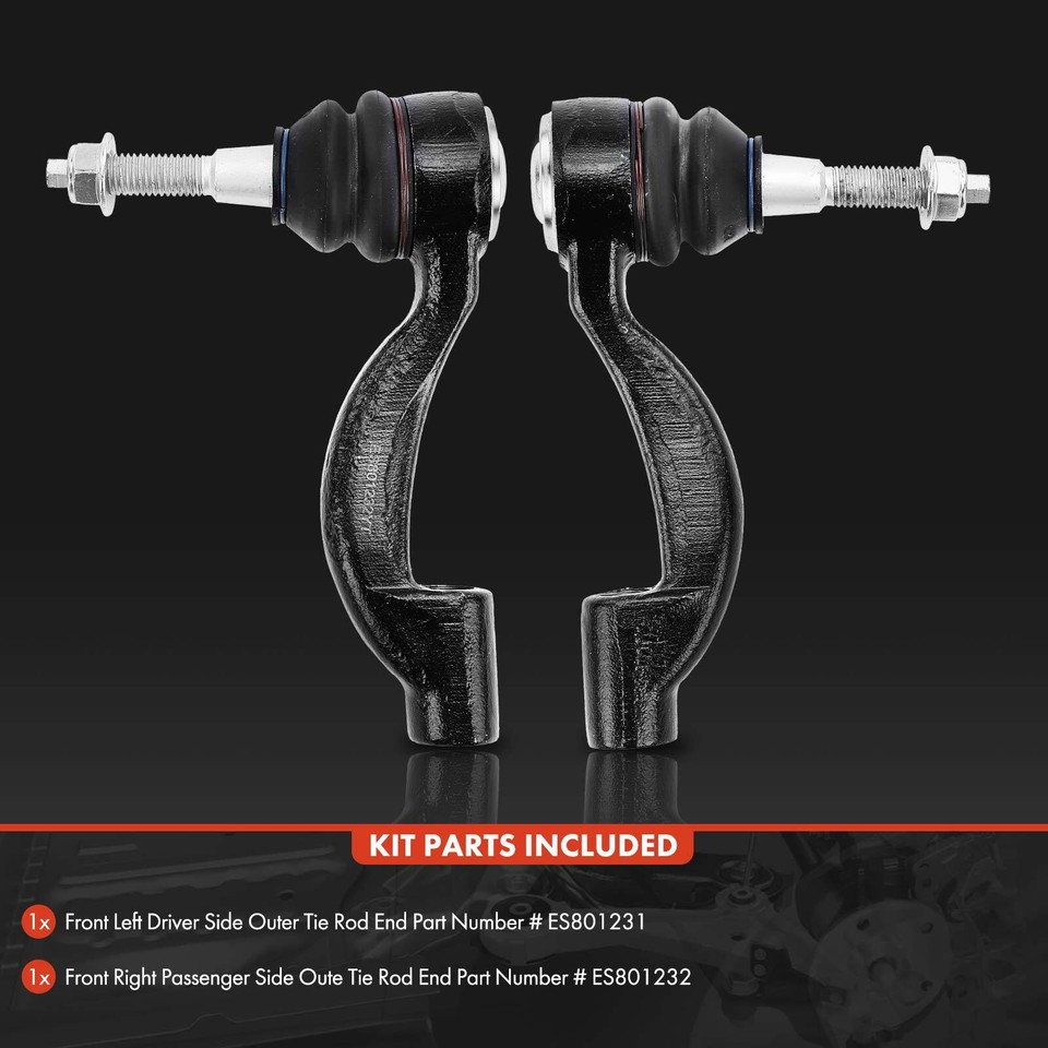 2x Outer Tie Rod End for Cadillac ATS 2013-2019 CTS 2014-2019 Chevrolet ...