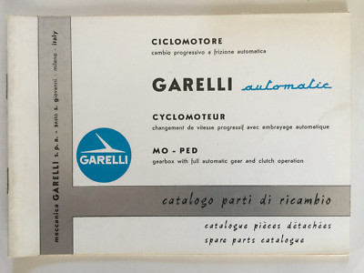 CATALOGO ORIGINALE D'EPOCA PARTI DI RICAMBIO CICLOMOTORE GARELLI ...