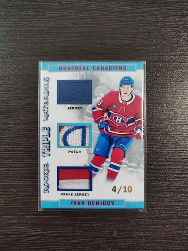 2025 Spectrum Ivan Demidov Triple Patch card 4/10 Montreal Canadiens # ...