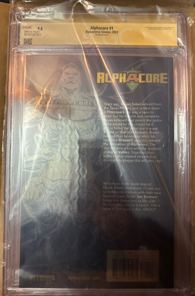 Rippaverse Alphacore #1 Variant Cover C Foil Signed By Chuck Dixon ...