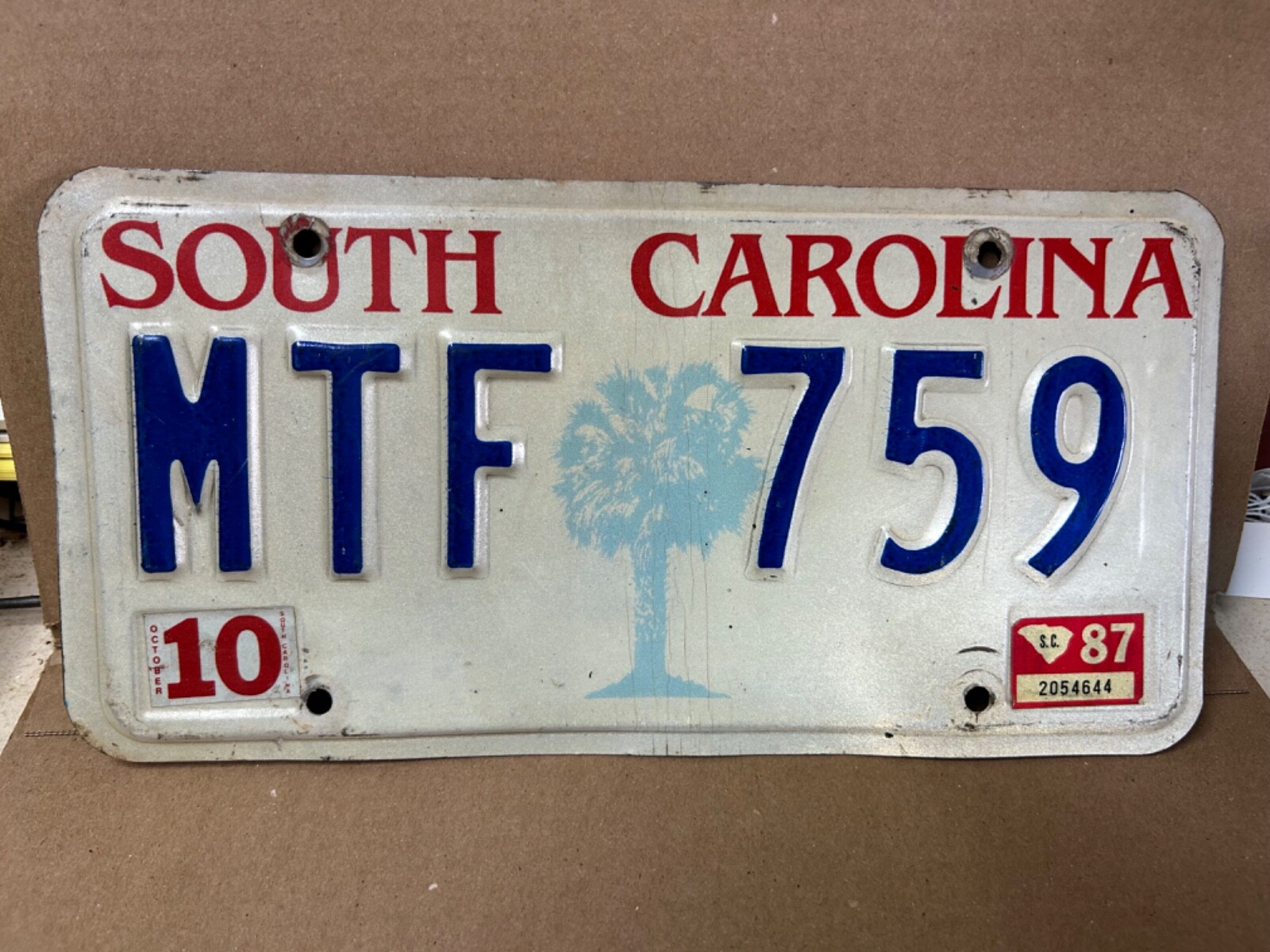 Vintage 1987 South Carolina License Plate | eBay