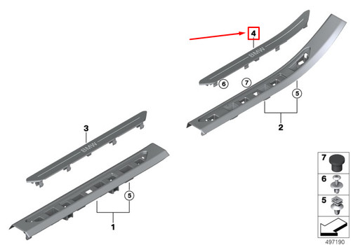 NEW BMW X7 G07 REAR RIGHT DOOR SILL INSERT 51478072244 ORIGINAL | eBay