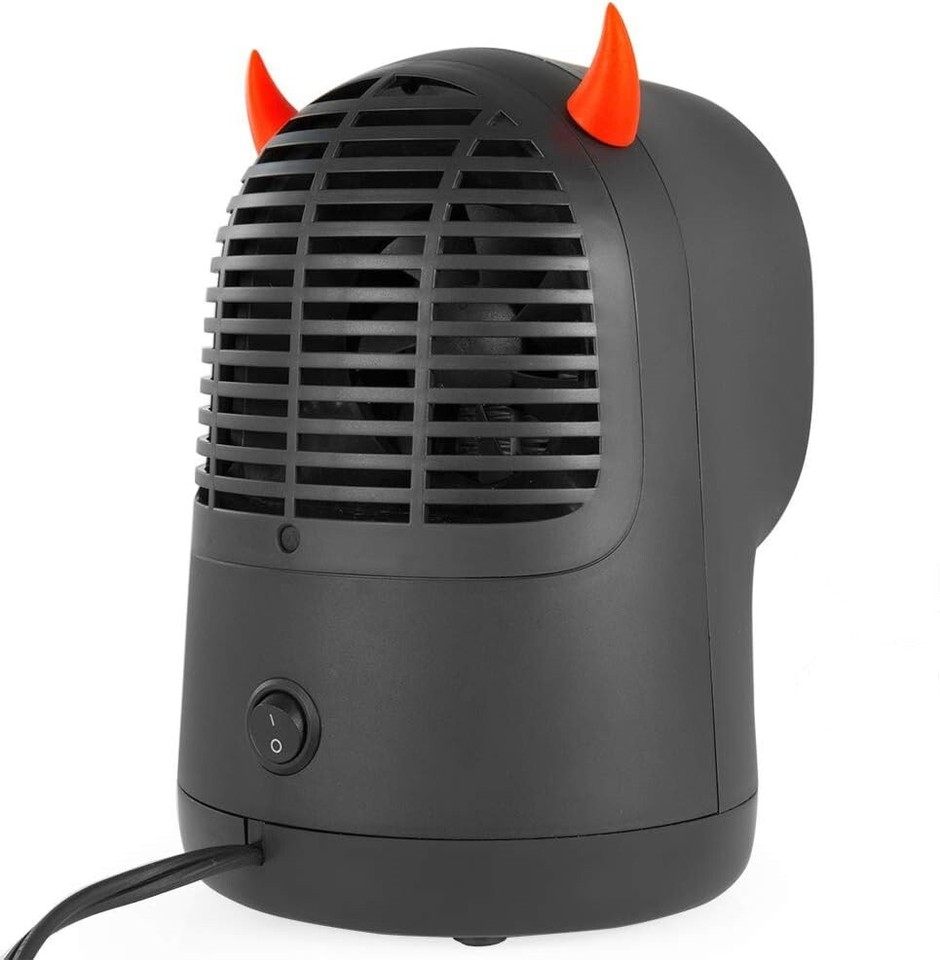 Desktop Space Heater Cute Design Ceramic Heater w/Auto Oscillating ...