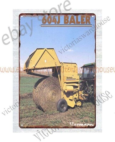bar accessories and decor VERMEER 6041 ROUND BALES BALER metal tin sign ...