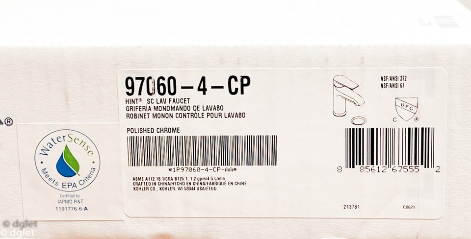 Kohler K-97060-4-CP Hint Bathroom Sink Faucet in Polished Chrome ...