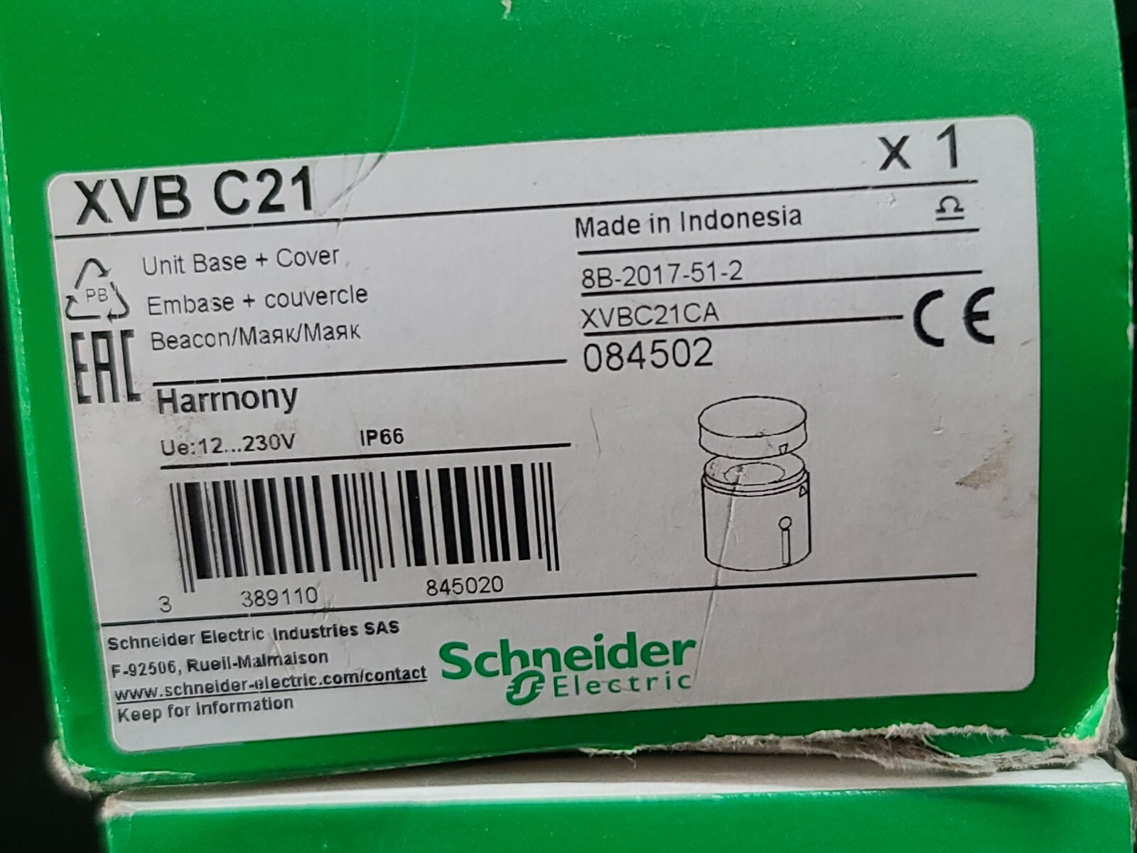 Schneider Electric XVBC21 Unit Base Cover | eBay