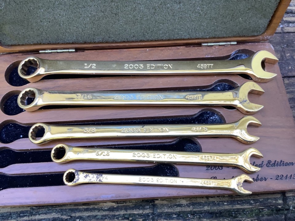 2003 CRAFTSMAN 22K Gold Plated 5pc Wrench Set Collector Limited Edition ...