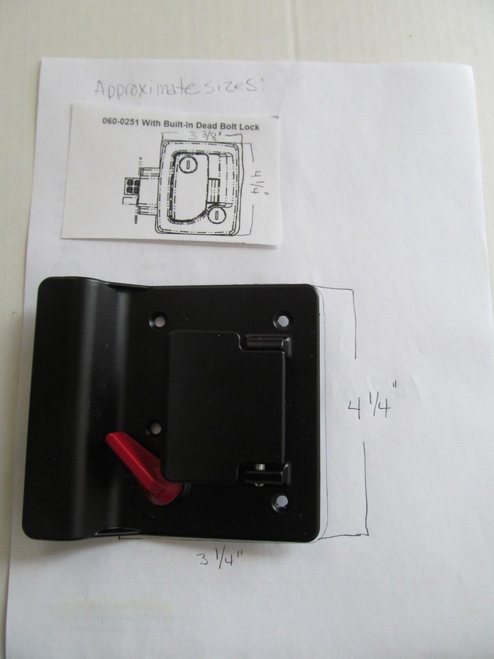 TriMark 060-0251 BLACK RV Trailer Entry Door Latch Deadbolt Handle Lock ...
