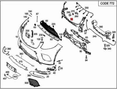 Genuine MERCEDES C292 GLE Coupe C292 Basic carrier for bumper ...