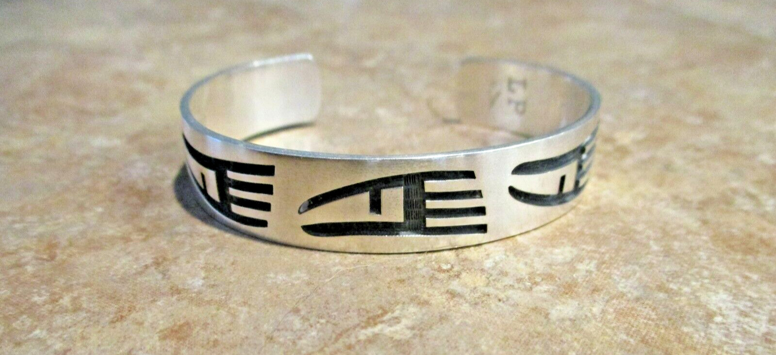 GENUINE Vintage Hopi Inlay Sterling Silver BEAR TRACK… - Gem