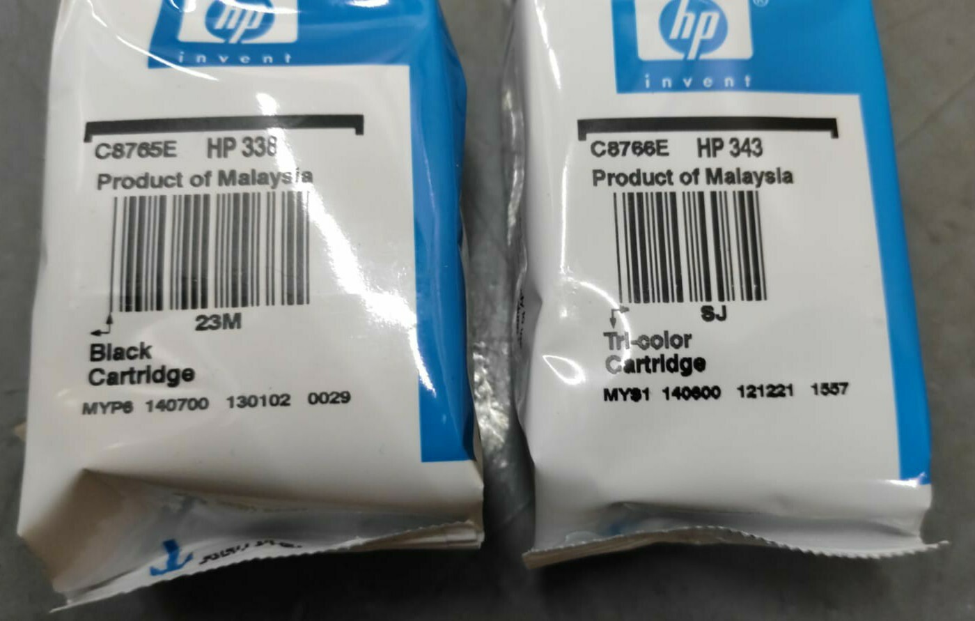HP 343 & HP 338 Black & Colour Ink Cartridges C8765E C8766E - Genuine ...