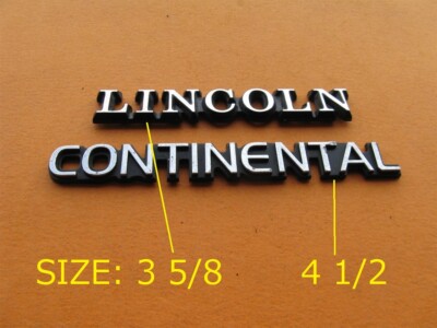 LINCOLN CONTINENTAL EMBLEM LOGO BADGE SIGN SYMBOL OEM CHROME USED SET ...