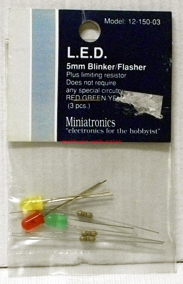 Miniatronics~#12-150-03~LED Blinker/Flasher~5mm~Red/Green/Yellow~w ...