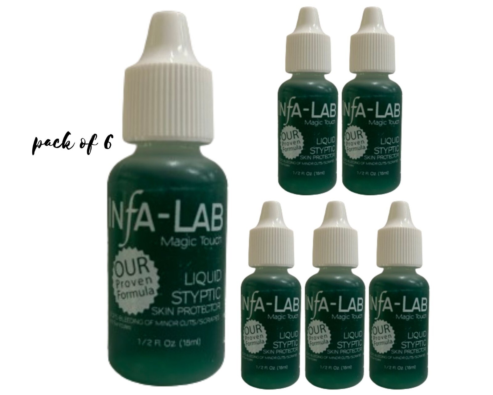Infalab Magic Touch Liquid Styptic Skin Protector 1/2 oz 6 pack Combo ...