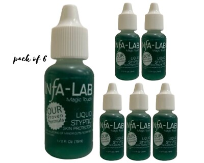Infalab Magic Touch Liquid Styptic Skin Protector 1/2 oz 6 pack Combo ...