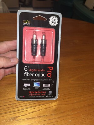 1 GE Pro Digital HD Audio Fiber Optic 6 FT Toslink -Factory Sealed B3 ...