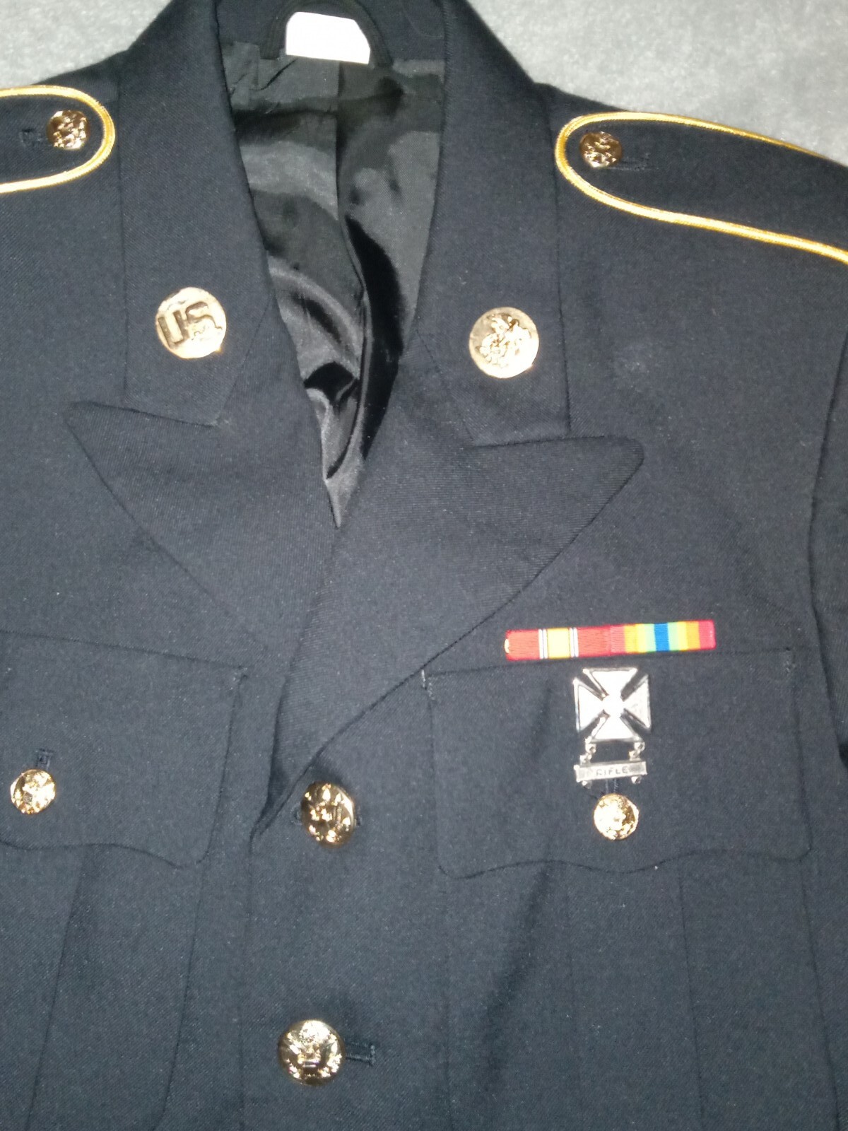 US Army Service Uniform ASU Enlisted Dress Blue Jacket Coat Size 36LC ...