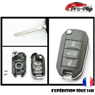 CLE PLIP pour PEUGEOT 208 508 2008 3 boutons COFFRE Lame AVEC rainures ...