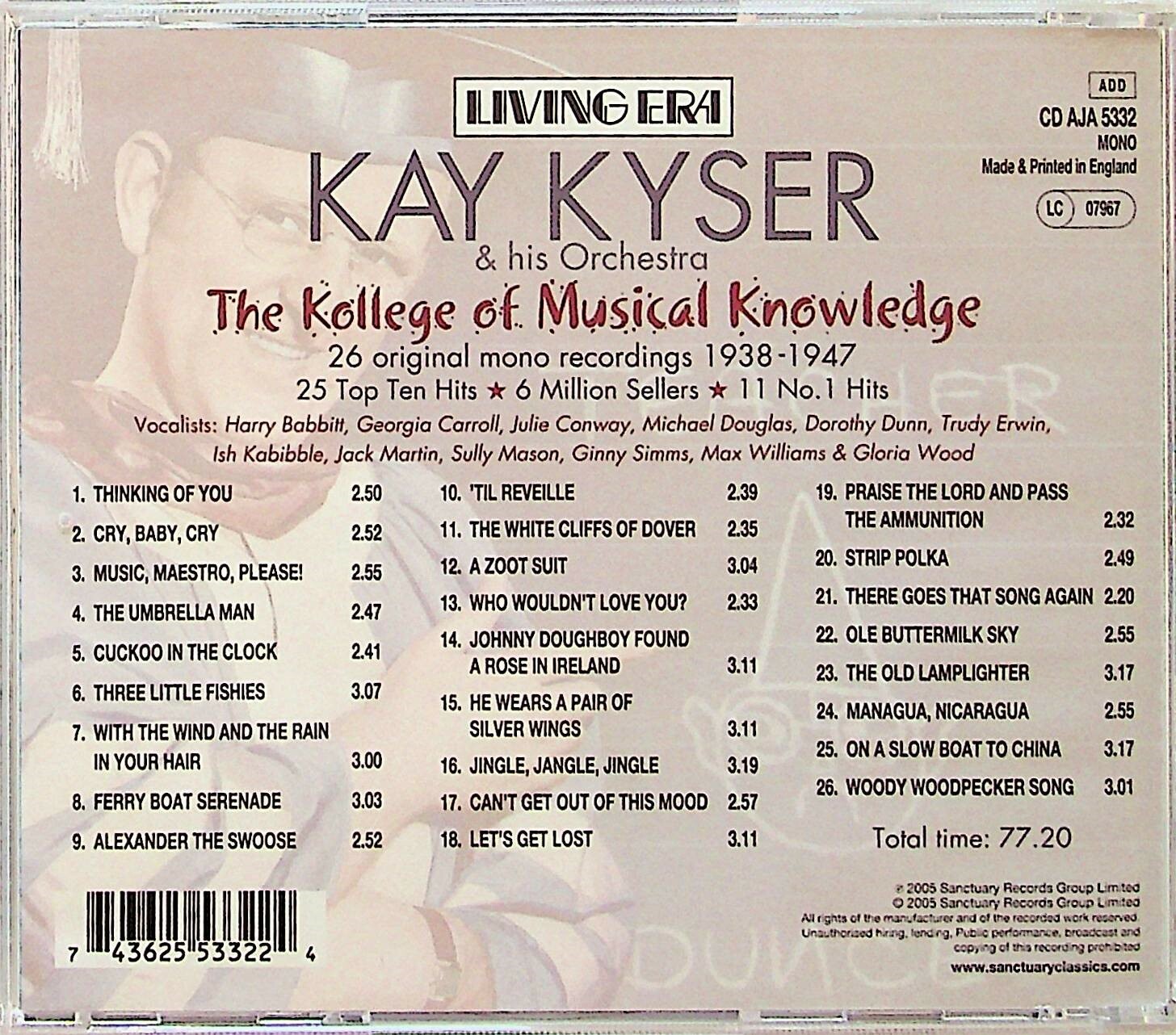 KAY KYSER- The Kollege Of Musical Knowledge Best 1938-47 Hits CD (Harry ...