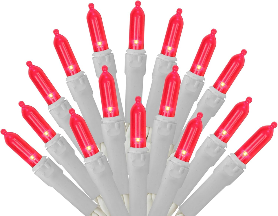 Red LED Christmas Tree Lights - Red Christmas String Lights - 50 | eBay