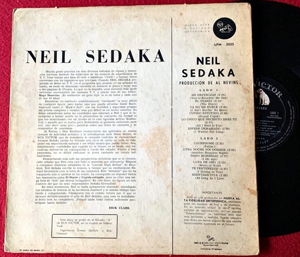 NEIL SEDAKA - ROCK CON SEDAKA - URUGUAY | eBay