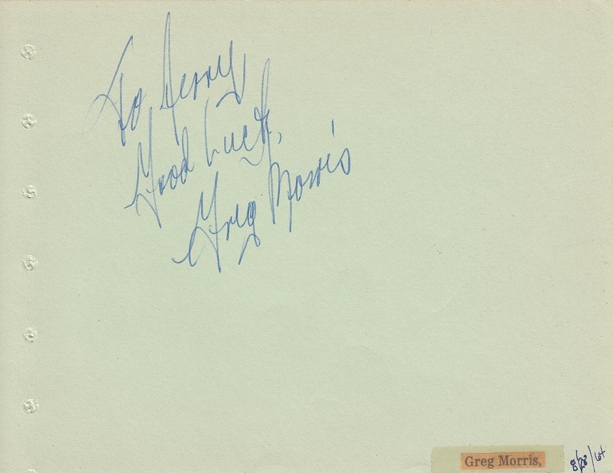 GREG MORRIS Vintage Original AUTOGRAPH LEAF & Original Magazine ...