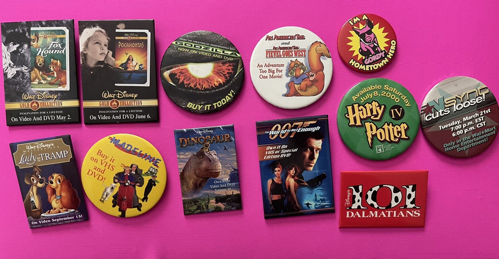 Lot of 12 Movie Promotional Buttons Pinbacks Promo Video Store Walmart ...