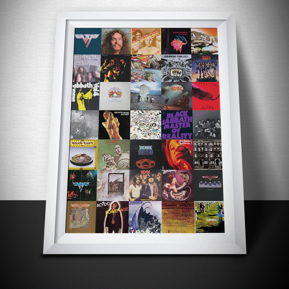 35 Classic 1970's Hard Rock Albums Poster Print Vintage Band Music Art ...