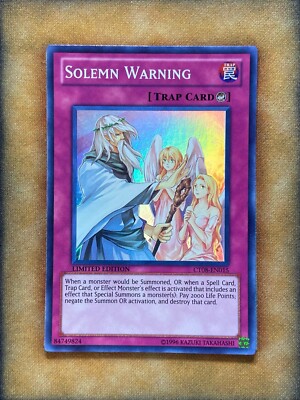 Yugioh Solemn Warning CT08-EN015 Super Rare Limited Edition NM | eBay