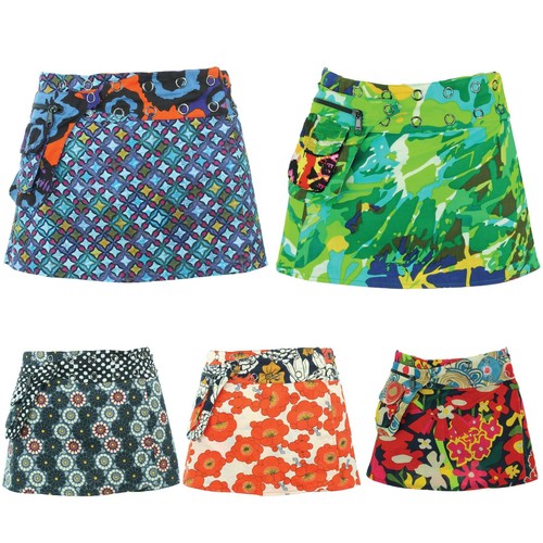 Hippie Bohemian Short Popper Childrens Skirt Boho Pocket Wrap ...
