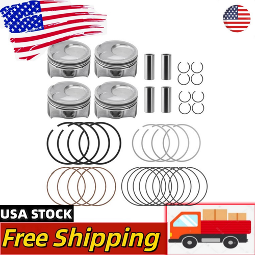 4pcs Piston&Snap Rings Set 23041-2E210 For 2014-2019 Hyundai Kia Soul 2 ...