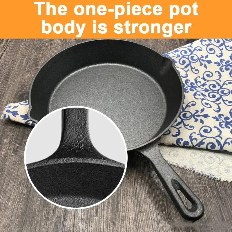 "3-piece cast iron cookware set, uncoated cast iron pan collection. | eBay
