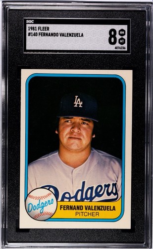 1981 Fleer Rookie Fernando Valenzuela #140 RC SGC 8 NM MT LA Dodgers ...