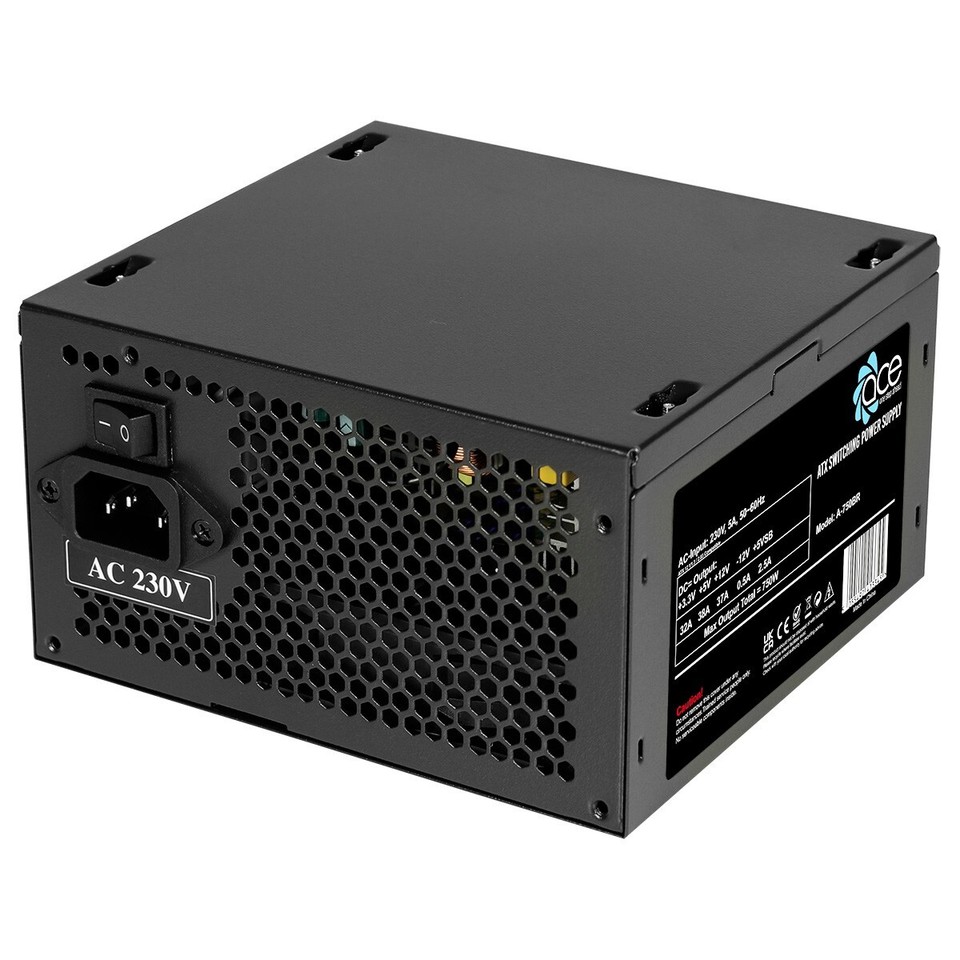 ACE 750W PSU PC Power Supply Unit Quiet 120mm Fan ATX 8pin 12V 8-Pin ...