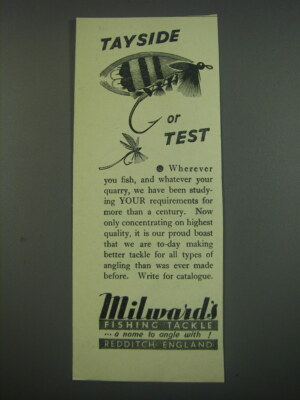 1949 Milward's Fishing Tackle Ad - Tayside or test | eBay