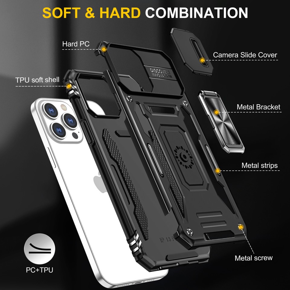 Magnetic Car Holder Shockproof Armor PhoneCase For iPhone 17 16 15 14 ...