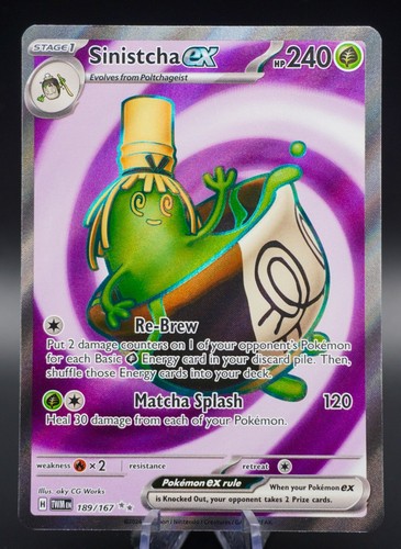 Sinistcha Ex 189/167, Holo Ultra Rare, 2024 Twilight Masquerade NM ...
