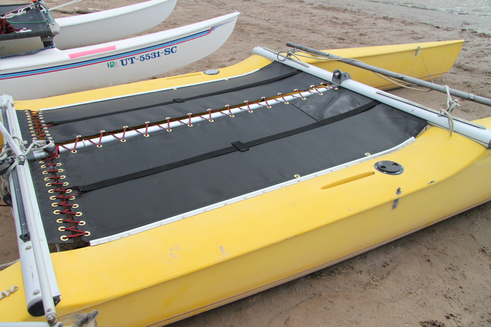 SOLCAT 18 Sol Cat Trampoline New Black Mesh w/2 Pocket For Sol Cat 18 ...