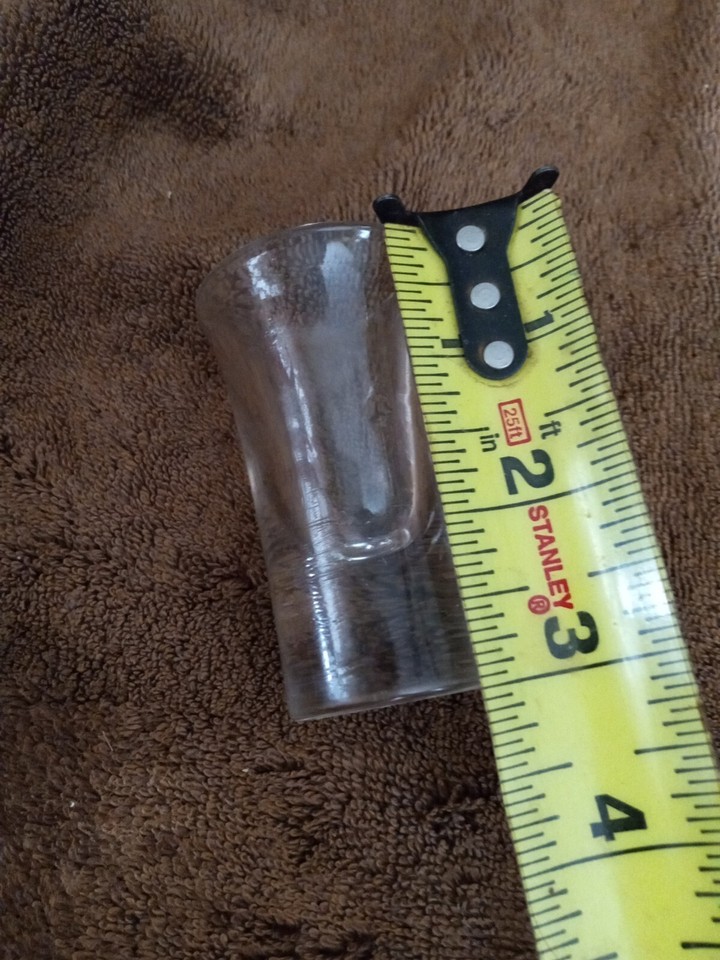 Vintage Shot Glass Clear Thick Glass Heavy Bottom Shooter 3" tall 1 oz ...