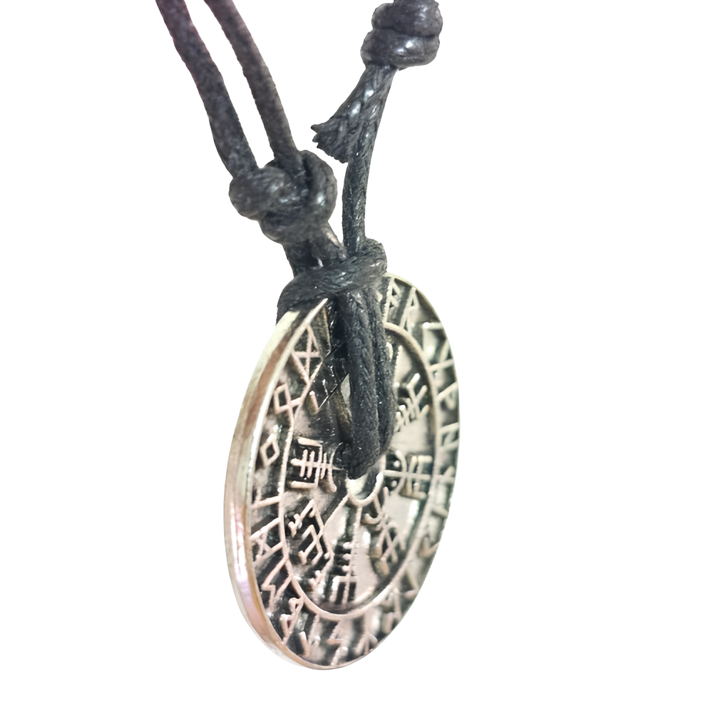 Vegvisir Rune Wheel Pendant Necklace Valknut Odin Hammer Rune Norse ...