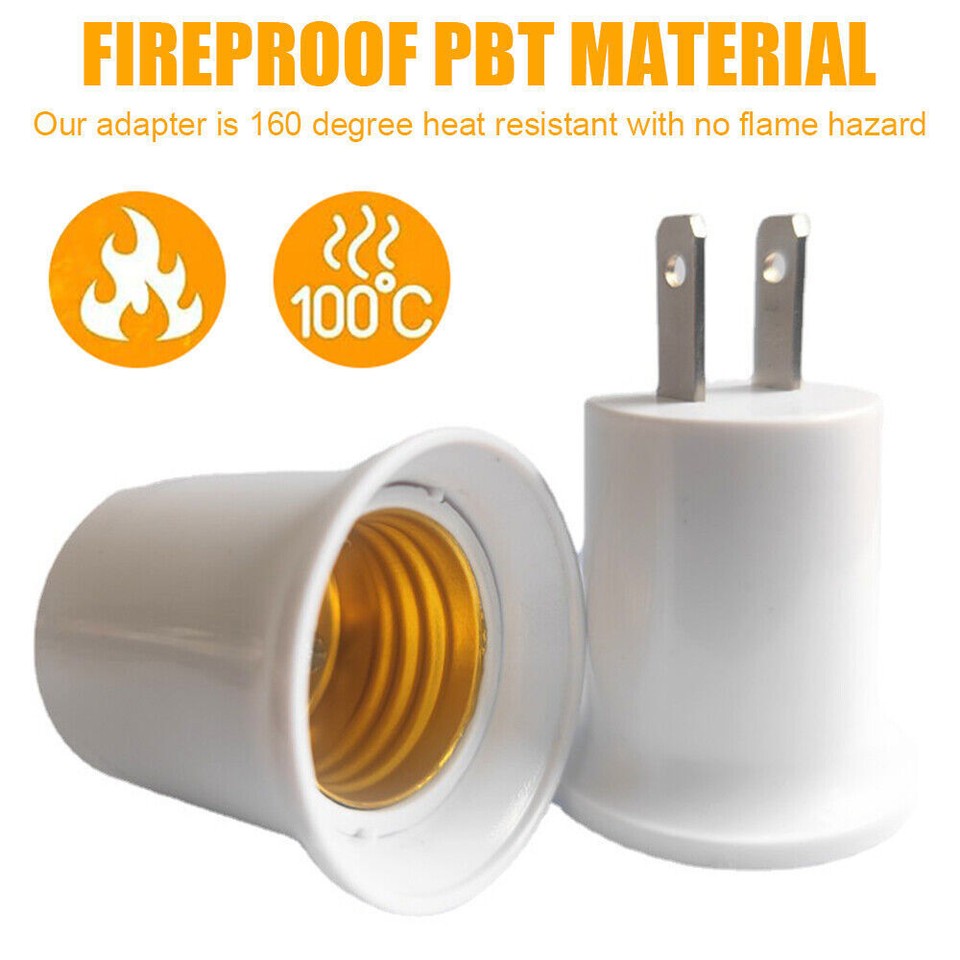 Plug-in Outlet to Socket Adapter Convert Outlet to Light Bulb Socket to ...