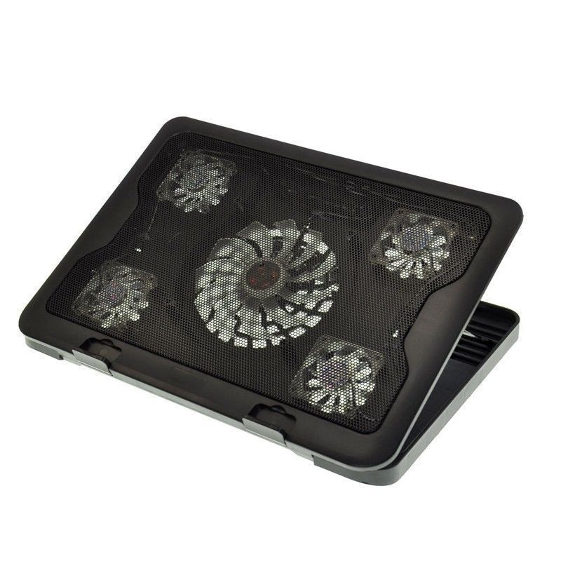 Adjustable Height Laptop Notebook Cooling Pad 5 Fans LED Fit 7"-17" AU ...