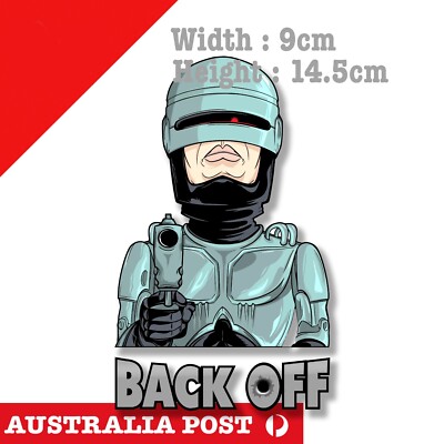 ROBOCOP Police Back OFF Gun Funny Window Car Sticker, Robocop Police ...