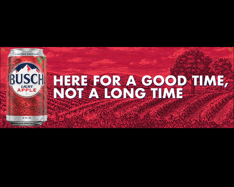 🍎 Busch Light Apple Vinyl Banner – 14" x 40" Limited Edition Sign for ...